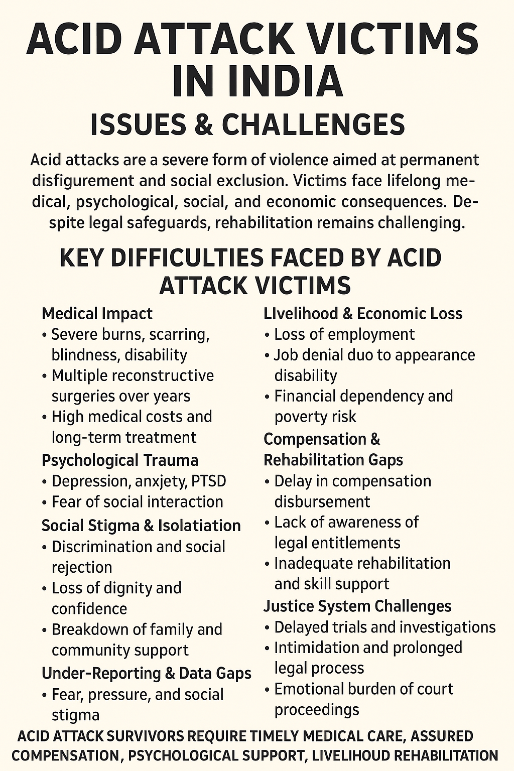 Acid Attack victims in India:Issues and Challanges - News Simplified