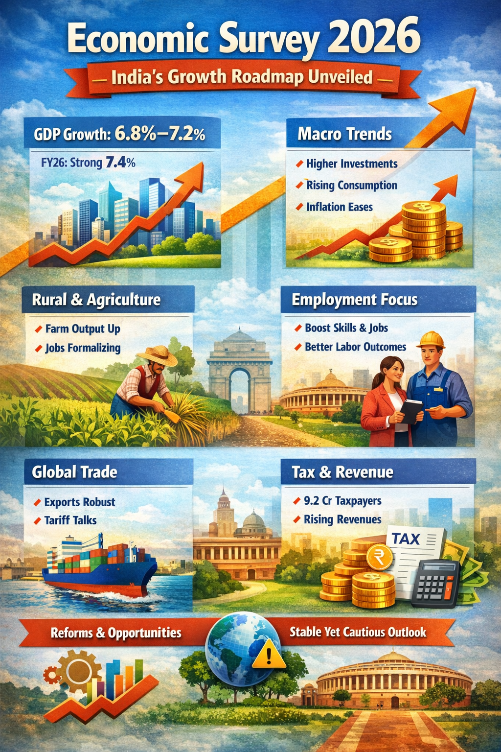 Economic Survey Tracks Progress and Flags Key Risks - News Simplified